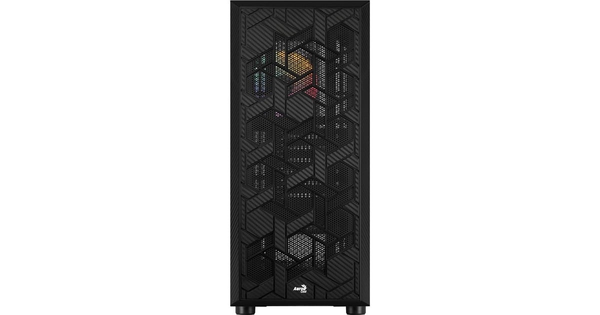 Aerocool Hive FRGB v3, Tower-Gehäuse schwarz, Tempered Glass