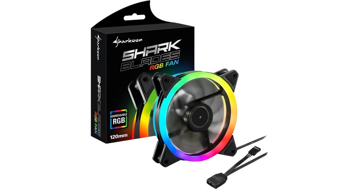 Sharkoon SHARK Blades RGB Fan, Gehäuselüfter schwarz, 120 mm