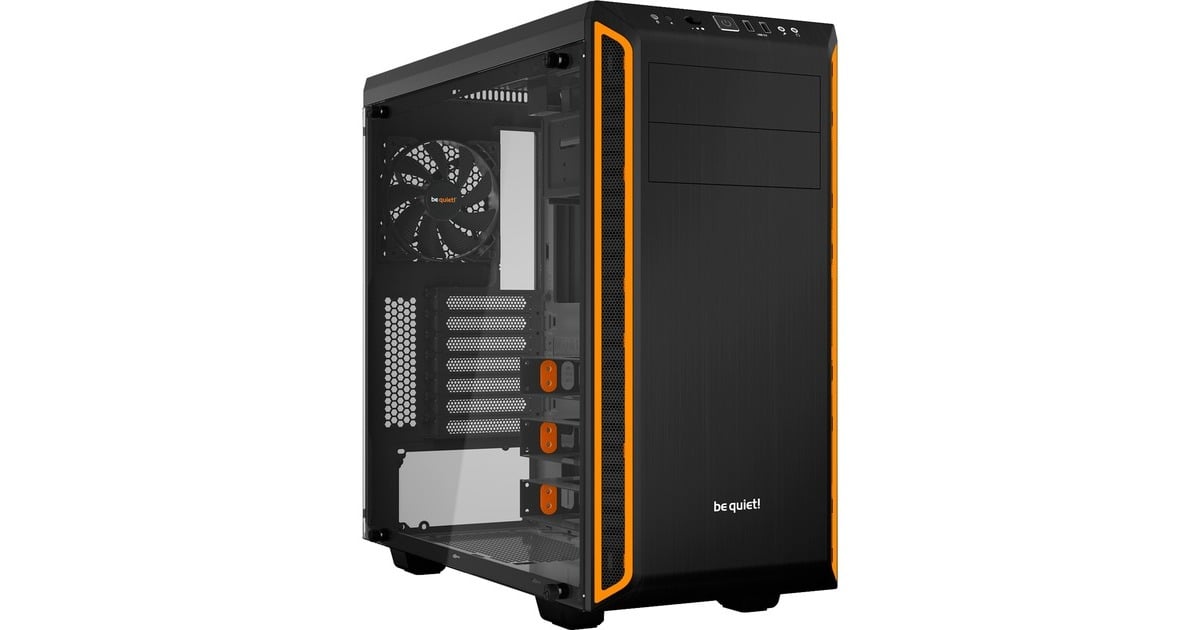 be quiet! PURE BASE 600 Window, Tower-Gehäuse schwarz/orange, Window-Kit