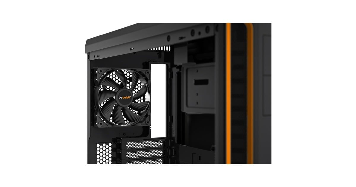 be quiet! PURE BASE 600 Window, Tower-Gehäuse schwarz/orange, Window-Kit