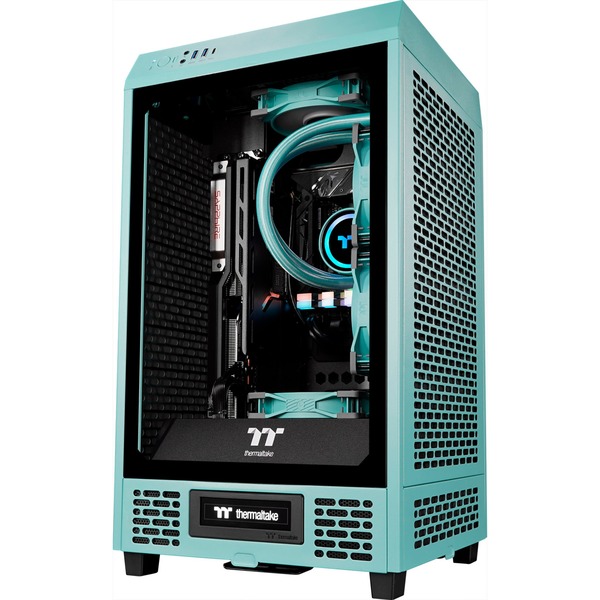 Thermaltake Toughline T200A Turquoise, Gaming-PC türkis/transparent ...