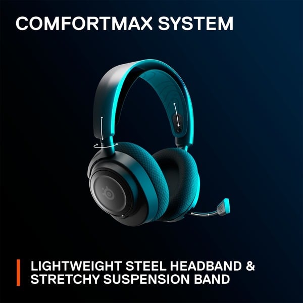 SteelSeries Arctis Nova 7P, Gaming-Headset schwarz/blau, USB-C, Bluetooth