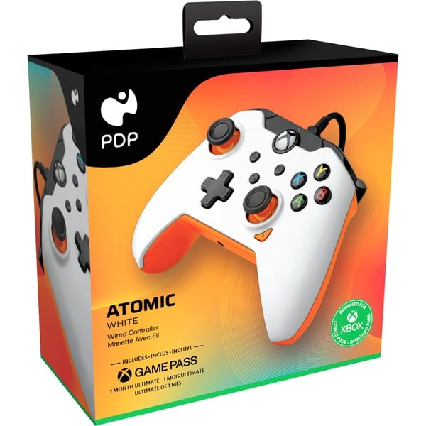 Pdp Wired Controller Atomic White Gamepad Weiß Orange Für Xbox