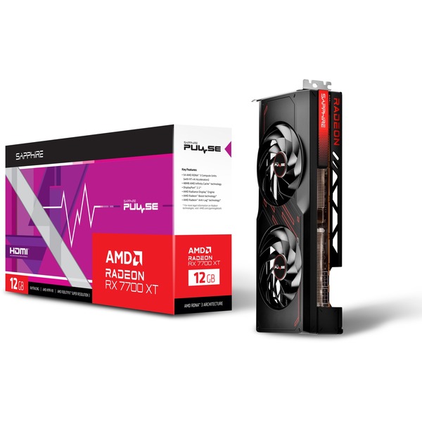 SAPPHIRE Radeon RX 7700 XT PULSE GAMING 12G, Grafikkarte RDNA 3, GDDR6 ...