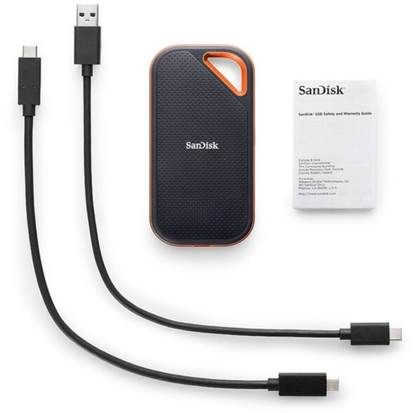 SanDisk Extreme PRO Portable SSD V2 1 TB, Externe SSD schwarz/orange, USB-C 3.2 Gen 2x2 (20 Gbit/s)
