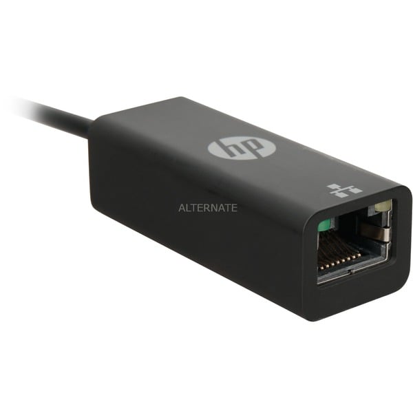 HP USB Adapter, USB-C Stecker > RJ-45 Buchse schwarz, 10cm, Gigabit LAN ...