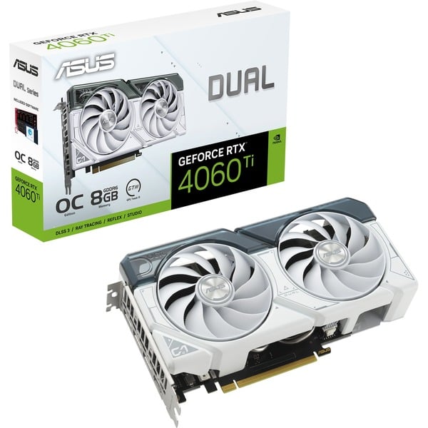 ASUS GeForce RTX 4060 Ti DUAL OC WHITE, Grafikkarte weiß, DLSS 3, 3x ... ASUS GeForce RTX 4060 Ti DUAL OC WHITE, Grafikkarte weiß, DLSS 3, 3x ...