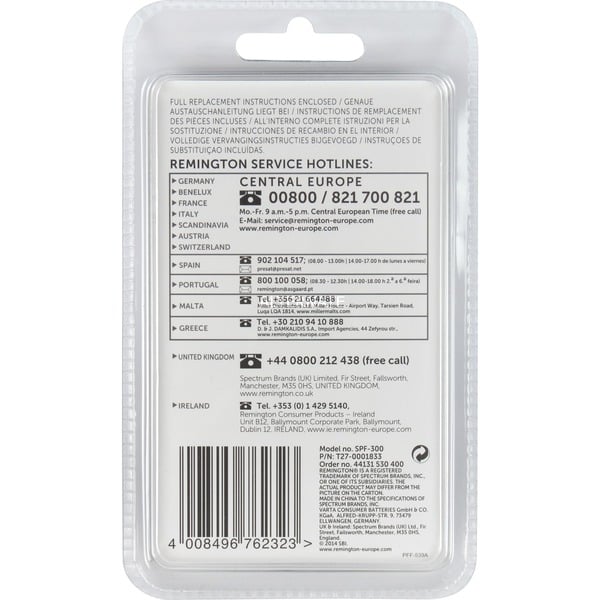 Remington SPF-300 Kombi Pack, Scherkopf schwarz/silber