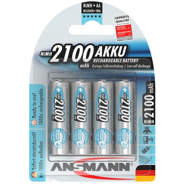 Ansmann Maxe 2100mah Nimh Akku Silber 2x Aa Mignon