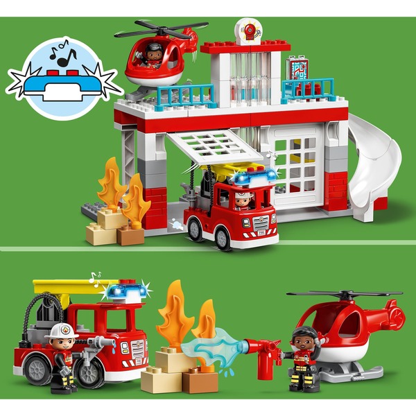 LEGO 10970 DUPLO Feuerwehrwache mit Hubschrauber, Konstruktionsspielzeug