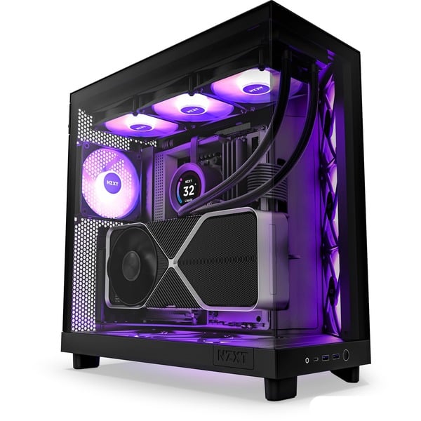 NZXT H6 Flow RGB , Tower-Gehäuse schwarz, Tempered Glass