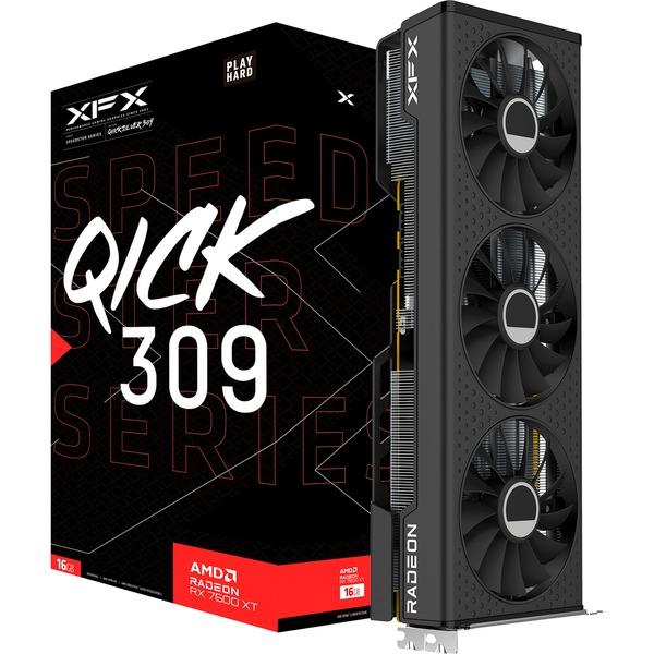 XFX Radeon RX 7600 XT SPEEDSTER QICK309 BLACK Gaming, Grafikkarte RDNA ...