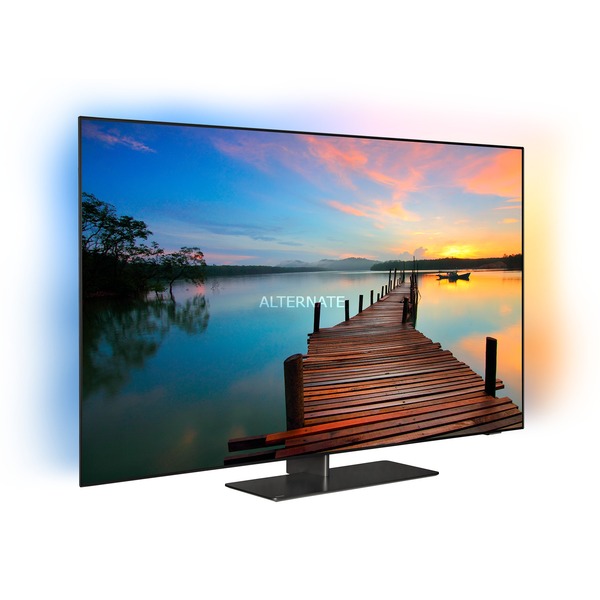Philips 65OLED818/12, OLED-Fernseher 164 cm (65 Zoll), dunkelgrau, UltraHD/4K, WLAN, Ambilight ...