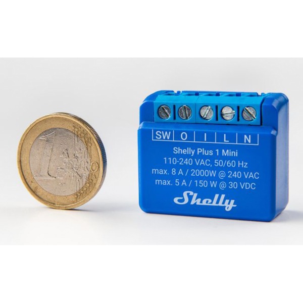 Shelly Plus 1 Mini Gen3, Relais blau