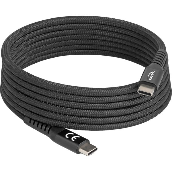 DeLOCK USB-C 2.0 Kabel mit magnetischer Textilummantelung schwarz, 2 ...