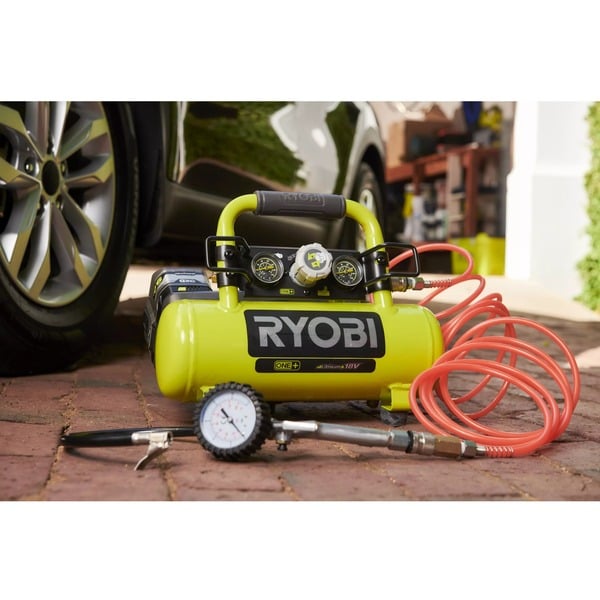 Ryobi ONE+ Akku-Kompressor R18AC-0, 18Volt grün/schwarz, ohne Akku und ...