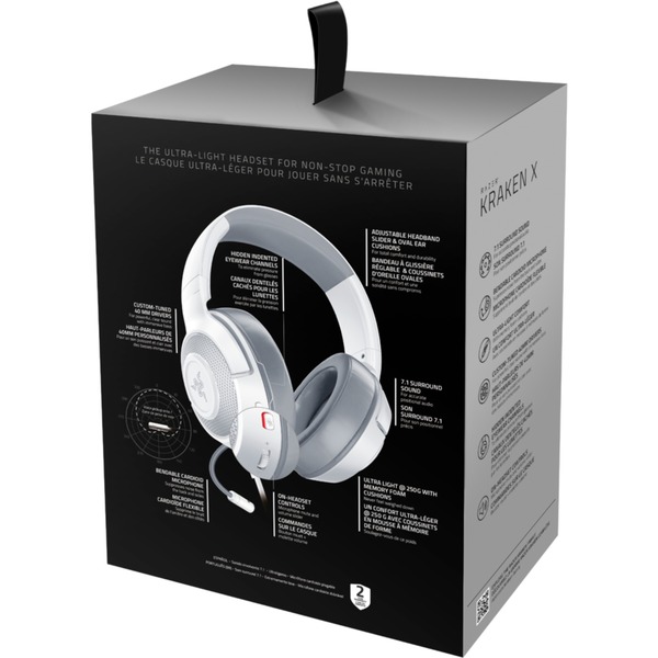Razer Kraken X for Console, Gaming-Headset weiß, Mercury