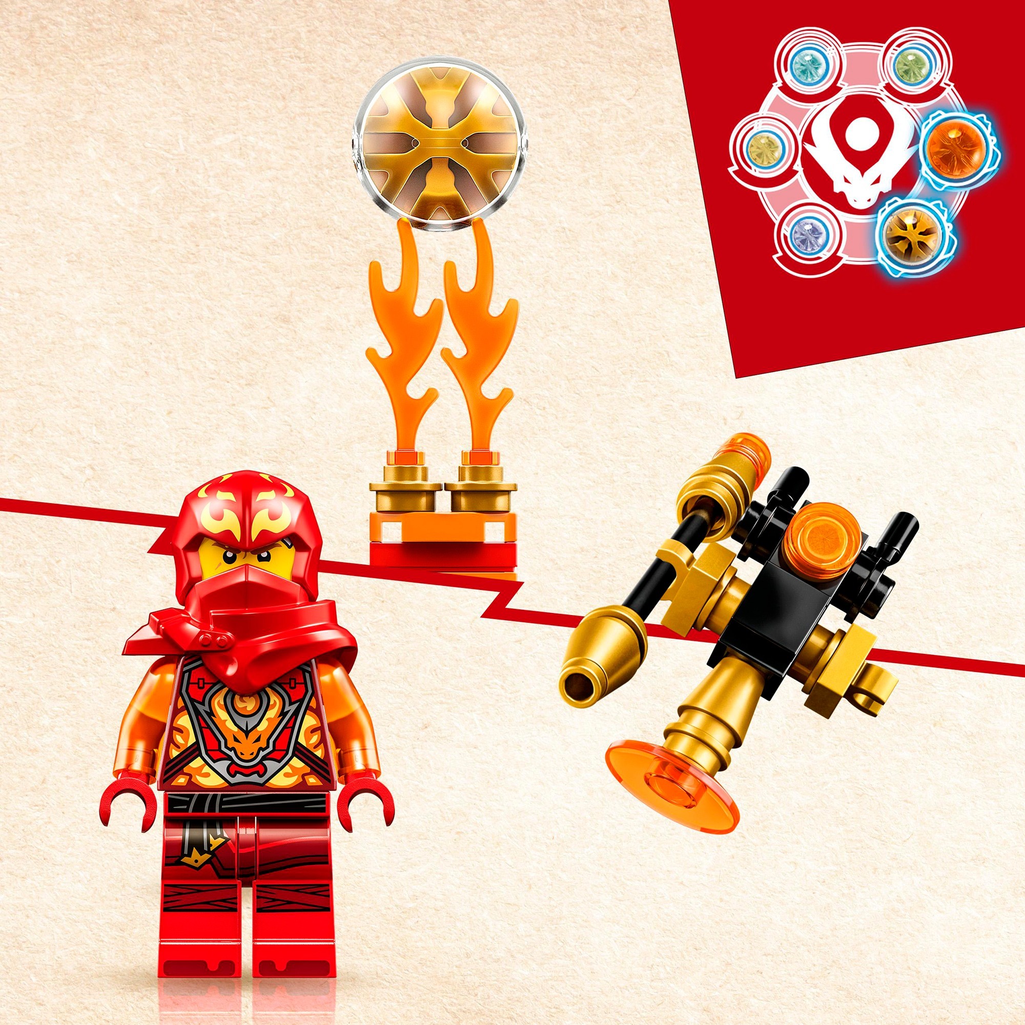 LEGO 71777 Ninjago Kais Drachenpower-Spinjitzu-Flip, Konstruktionsspielzeug