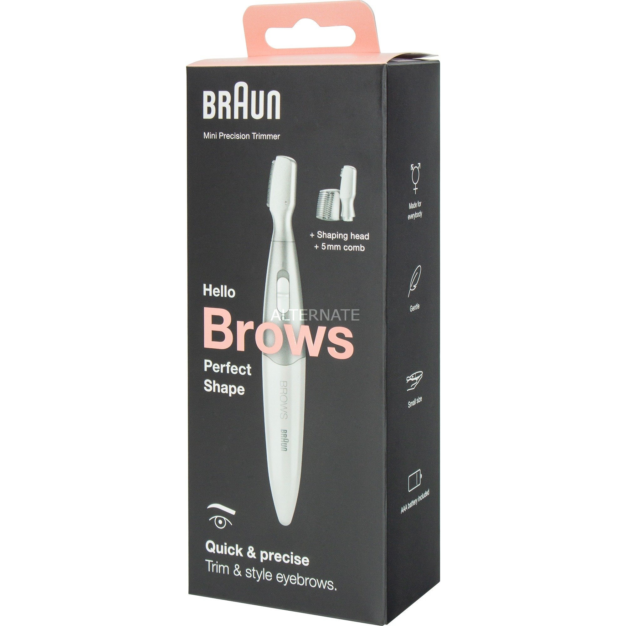 Braun Mini-Präzisionstrimmer für Augenbrauen FG1106, Haarschneider weiß ...