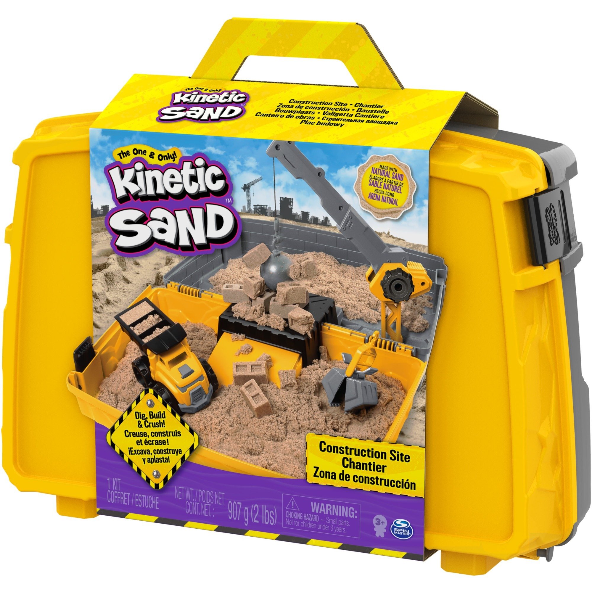 Spin Master Kinetic Sand - Baustellen-Koffer, Spielsand
