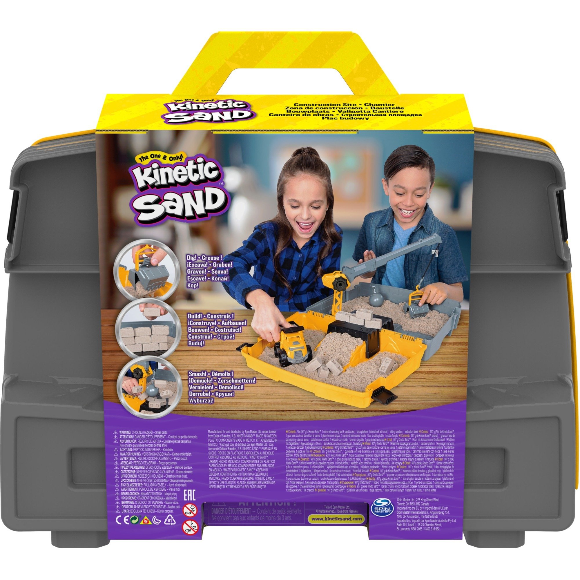 Spin Master Kinetic Sand - Baustellen-Koffer, Spielsand