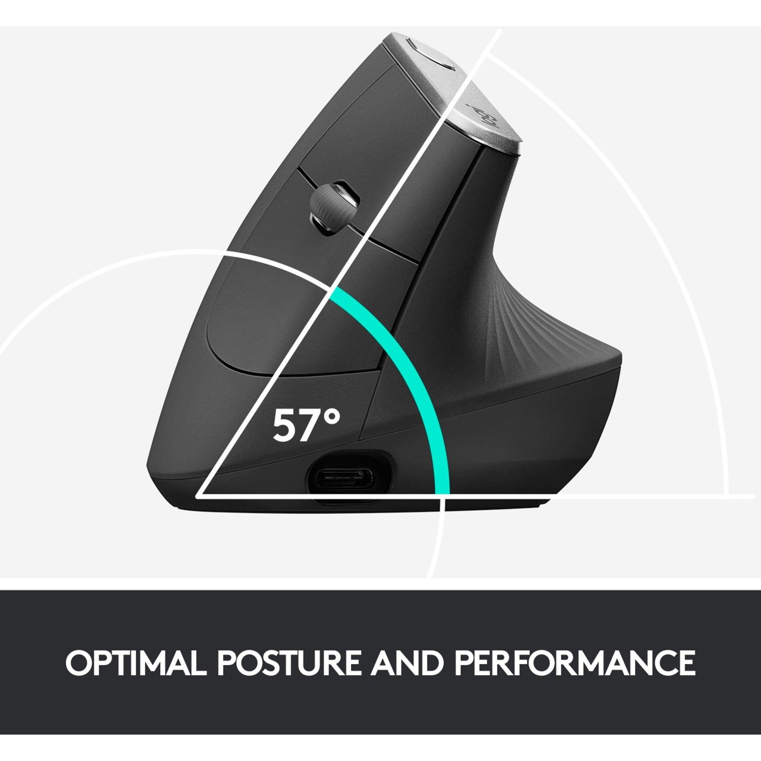 Logitech MX Vertical, Maus schwarz/silber, 2,4-GHz-Unifying, Bluetooth ...
