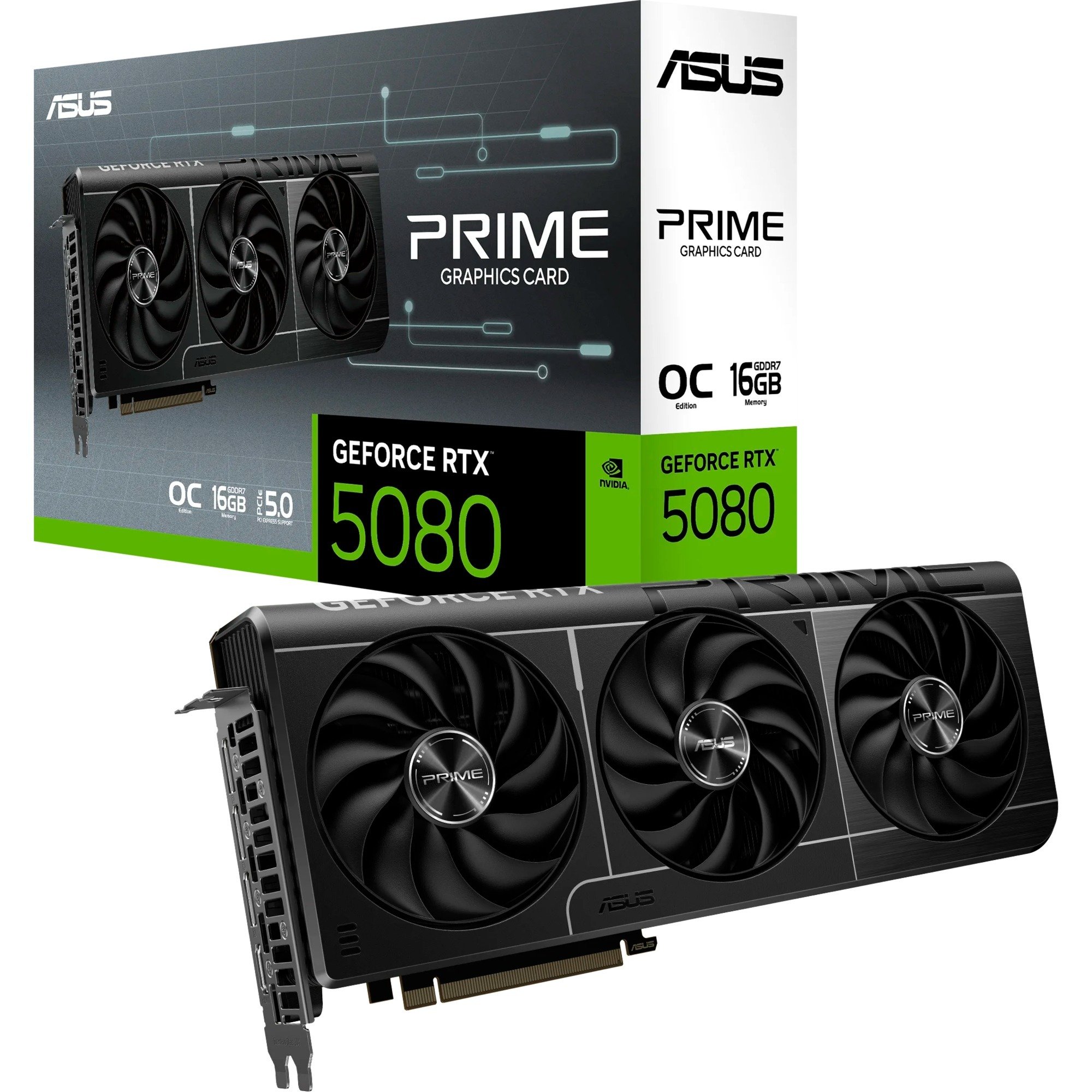 ASUS GeForce RTX 5080 PRIME OC, Grafikkarte DLSS 4, 3x DisplayPort, 1x ...