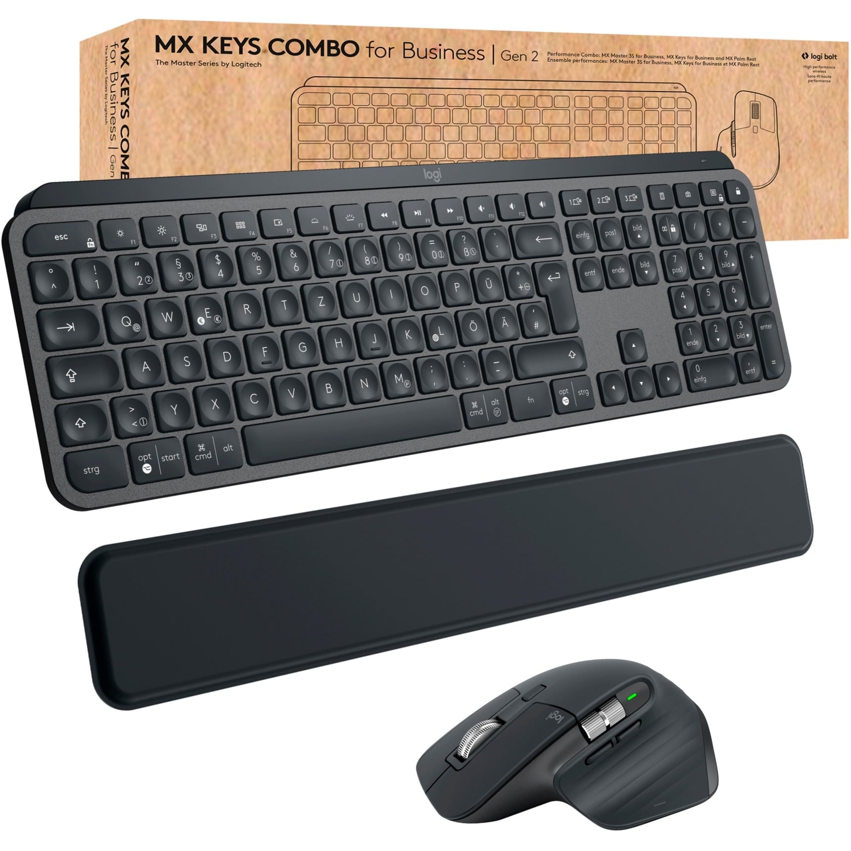 Logitech MX Keys Combo for Business Gen 2, Desktop-Set graphit, DE ...