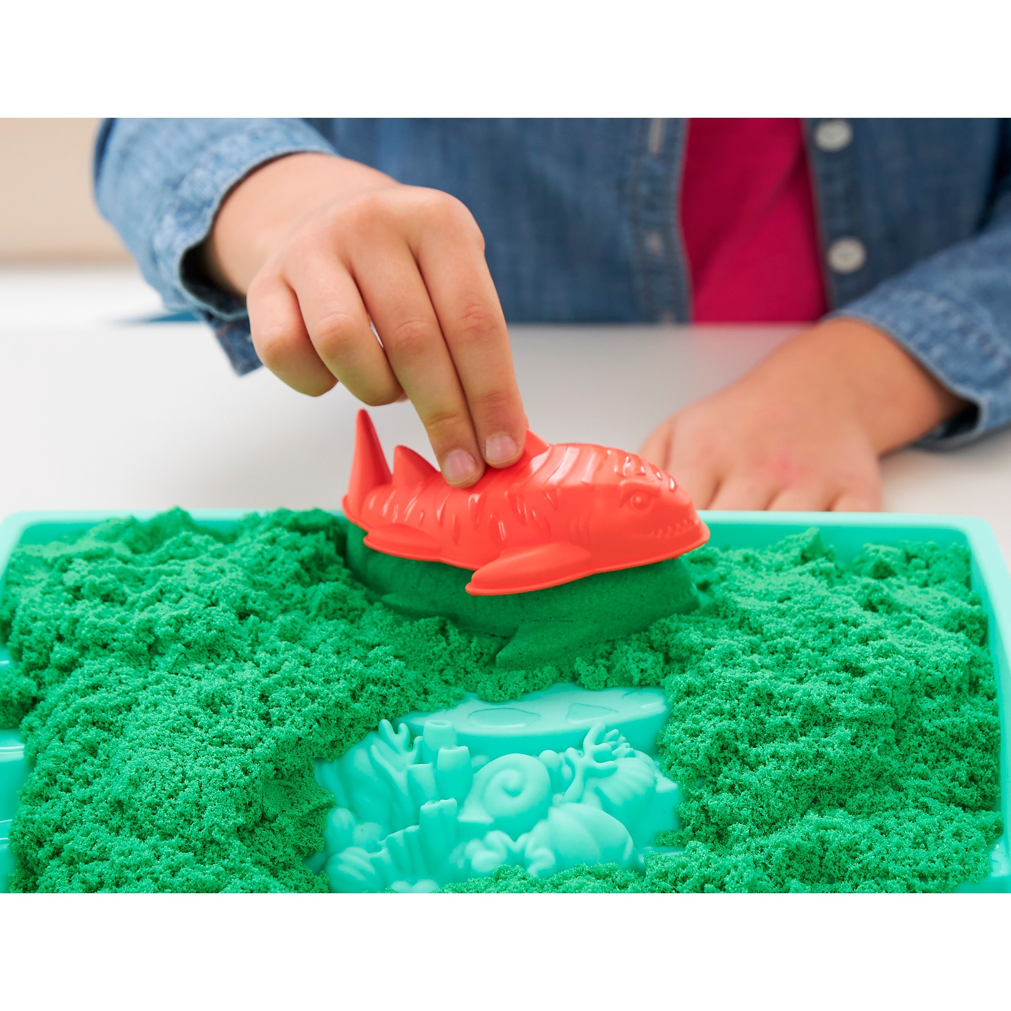 Spin Master Kinetic Sand - Sandbox Set grün, Spielsand 454 Gramm Sand