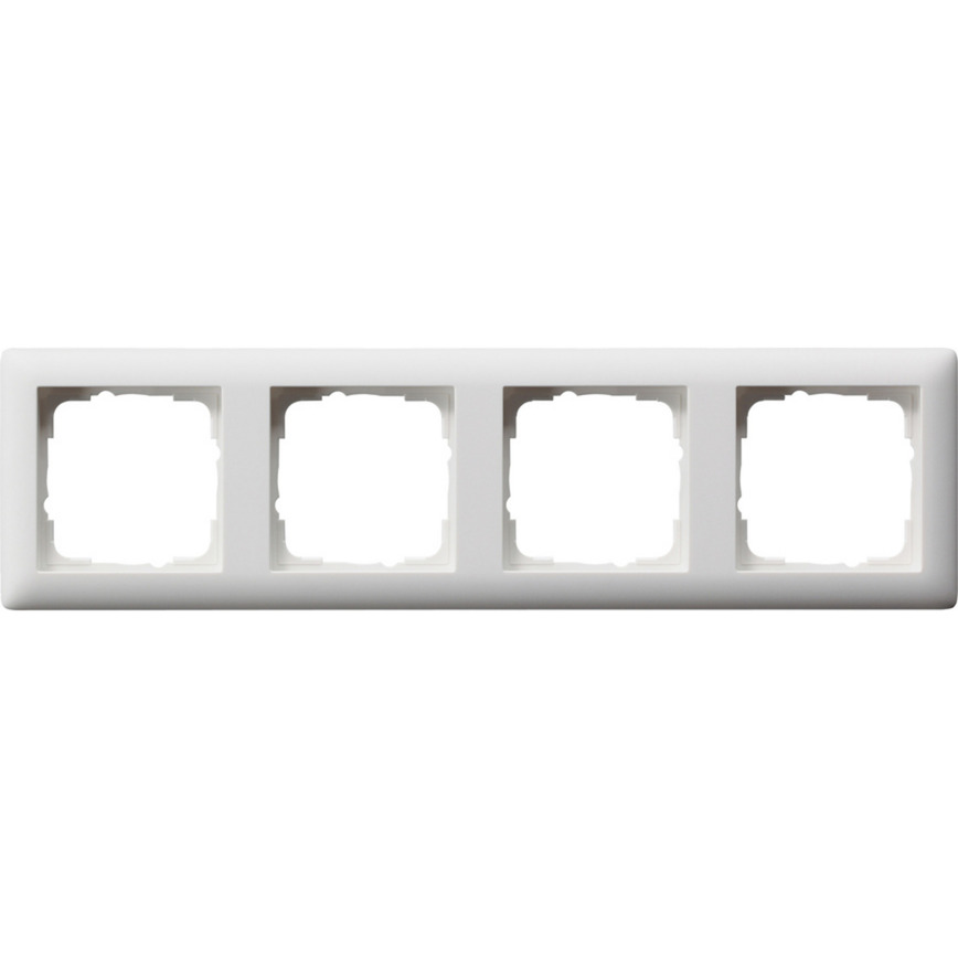 0 Abdeckrahmen vierfach rahmen weiß matt, Abdeckung weiß, Retail