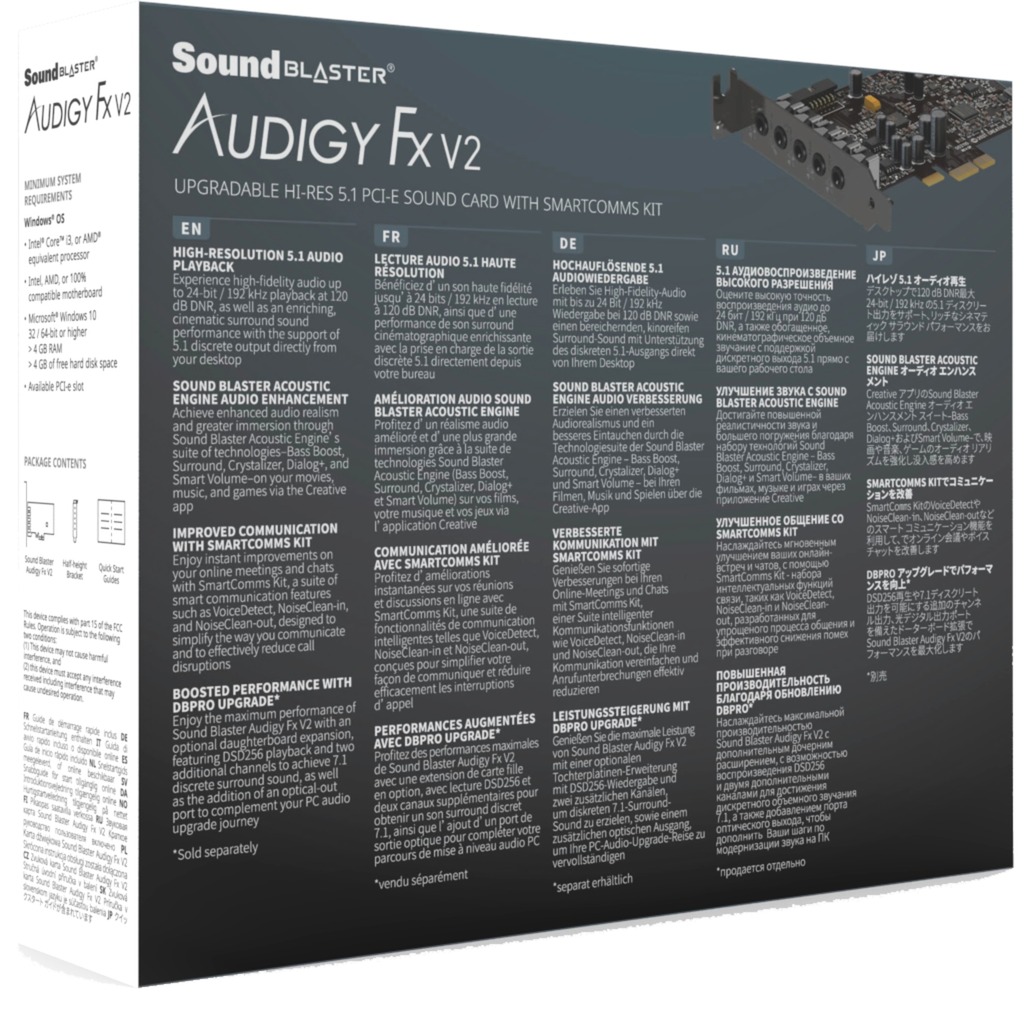 Creative Sound Blaster Audigy Fx V2, Soundkarte