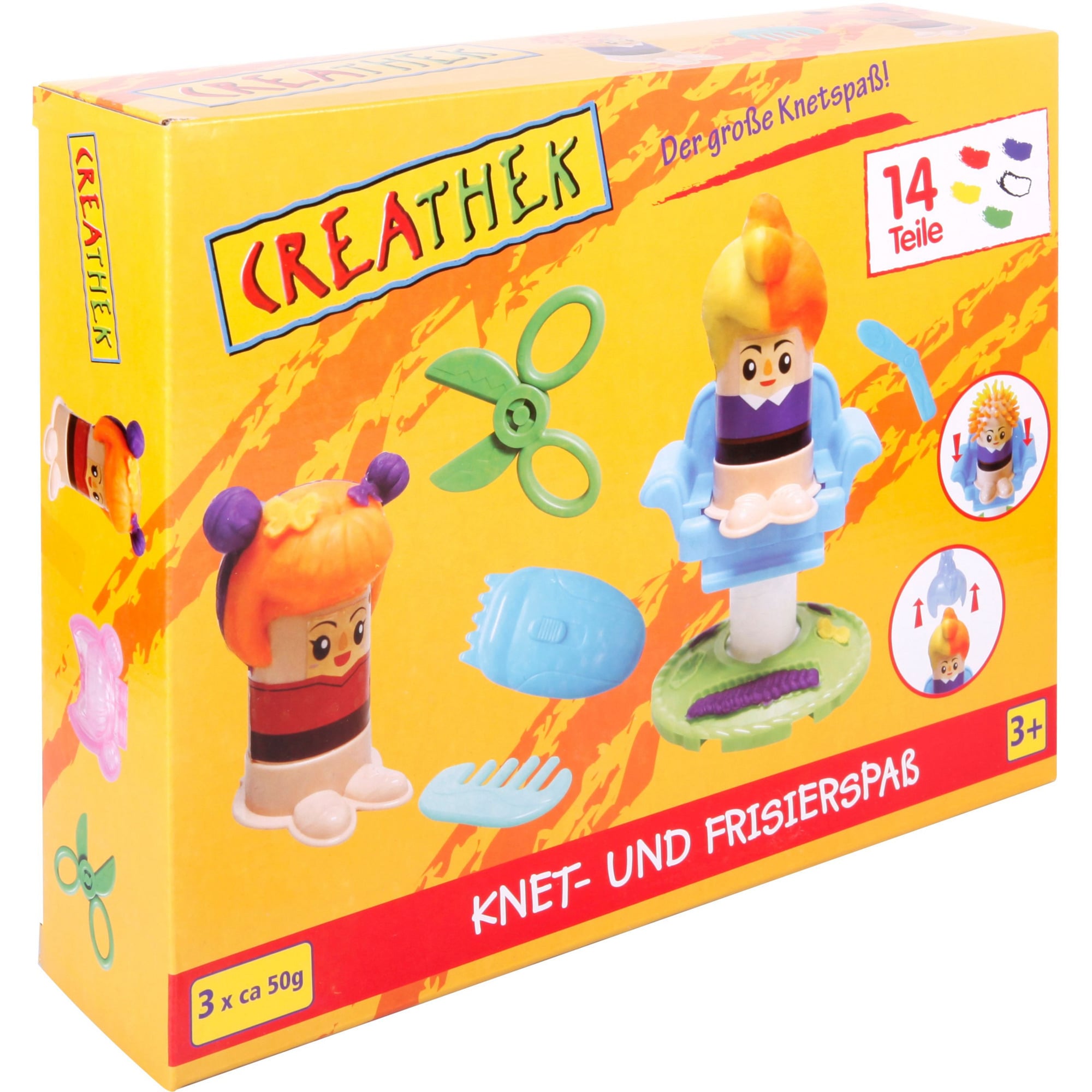 Creathek Knet- und Frisierspaß, 14 Teile, Kneten