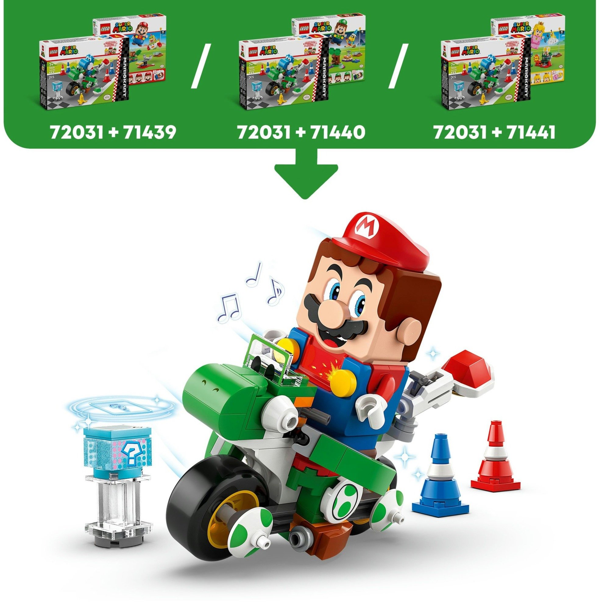 LEGO 72031 Super Mario - Mario Kart: Yoshi-Bike, Konstruktionsspielzeug