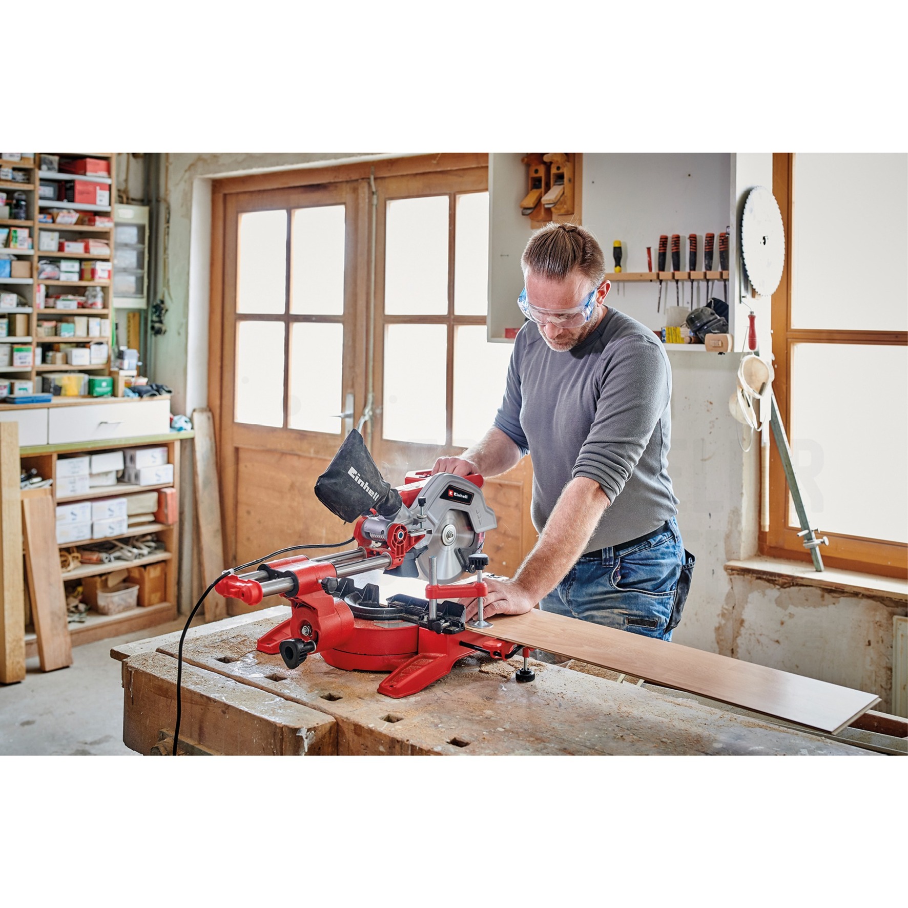 EINHELL Zug-Kapp-und Gehrungssäge TC-SM 216 rot/schwarz, 1.500 Watt