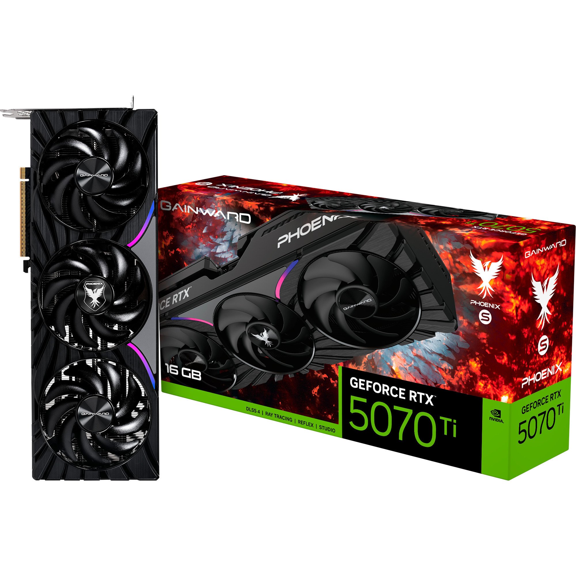 Gainward GeForce RTX 5070 Ti Phoenix-S, Grafikkarte DLSS 4, 3x DisplayPort, 1x HDMI 2.1