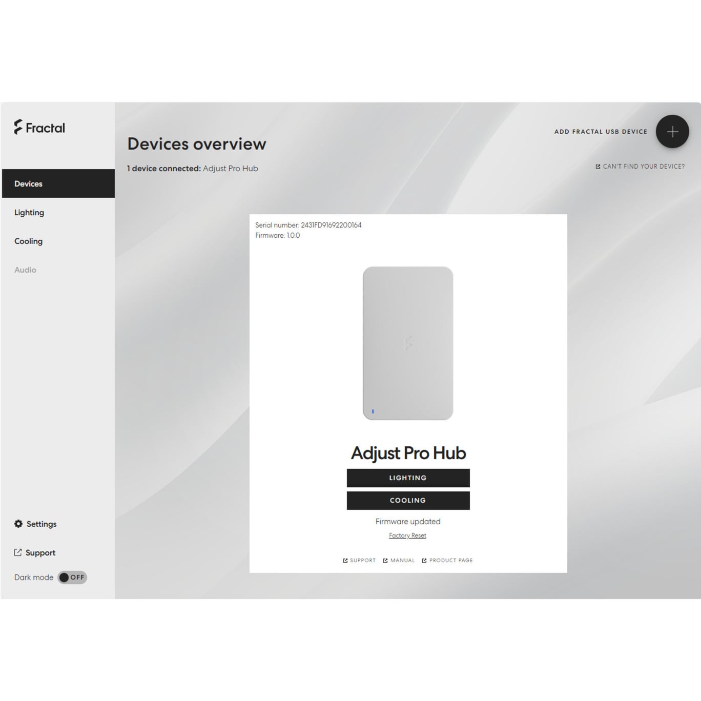 Fractal Design Adjust Pro Hub, Lüftersteuerung schwarz