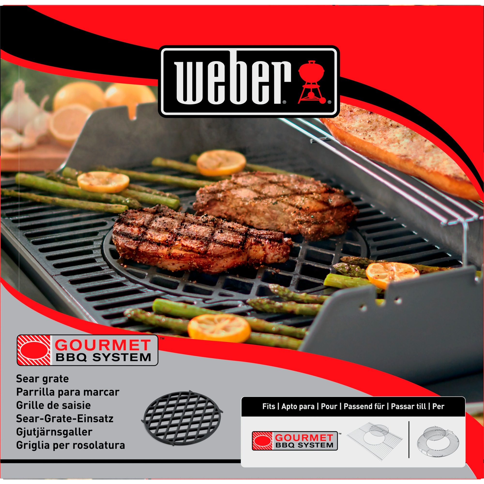 Weber Gourmet BBQ System Sear Grate 8834, Grillrost schwarz, zum ...