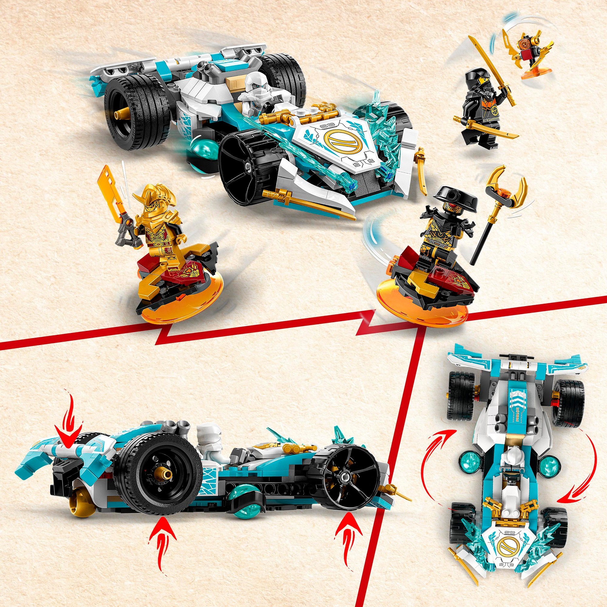 LEGO 71791 Ninjago Zanes Drachenpower-Spinjitzu-Rennwagen ...