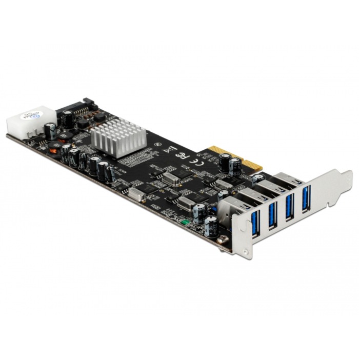 DeLOCK PCIe x4 auf 4x ext. USB 3.2 Gen 1 Quad Channel, USB-Controller 4 ...
