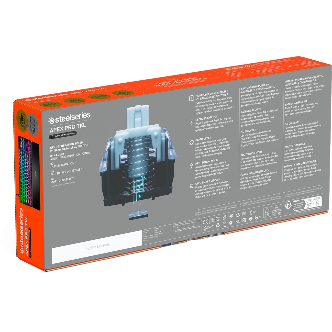 SteelSeries Apex Pro TKL Gen 3, Gaming-Tastatur schwarz, DE-Layout ...