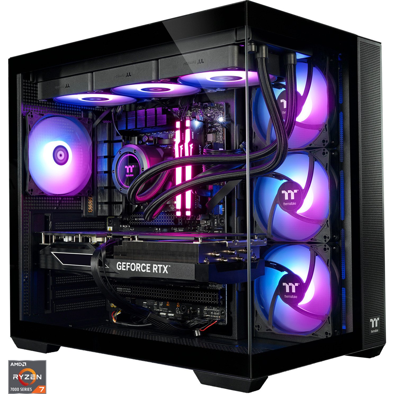 Thermaltake FTW RTX 5070 Ti Black, Gaming-PC schwarz/transparent ...