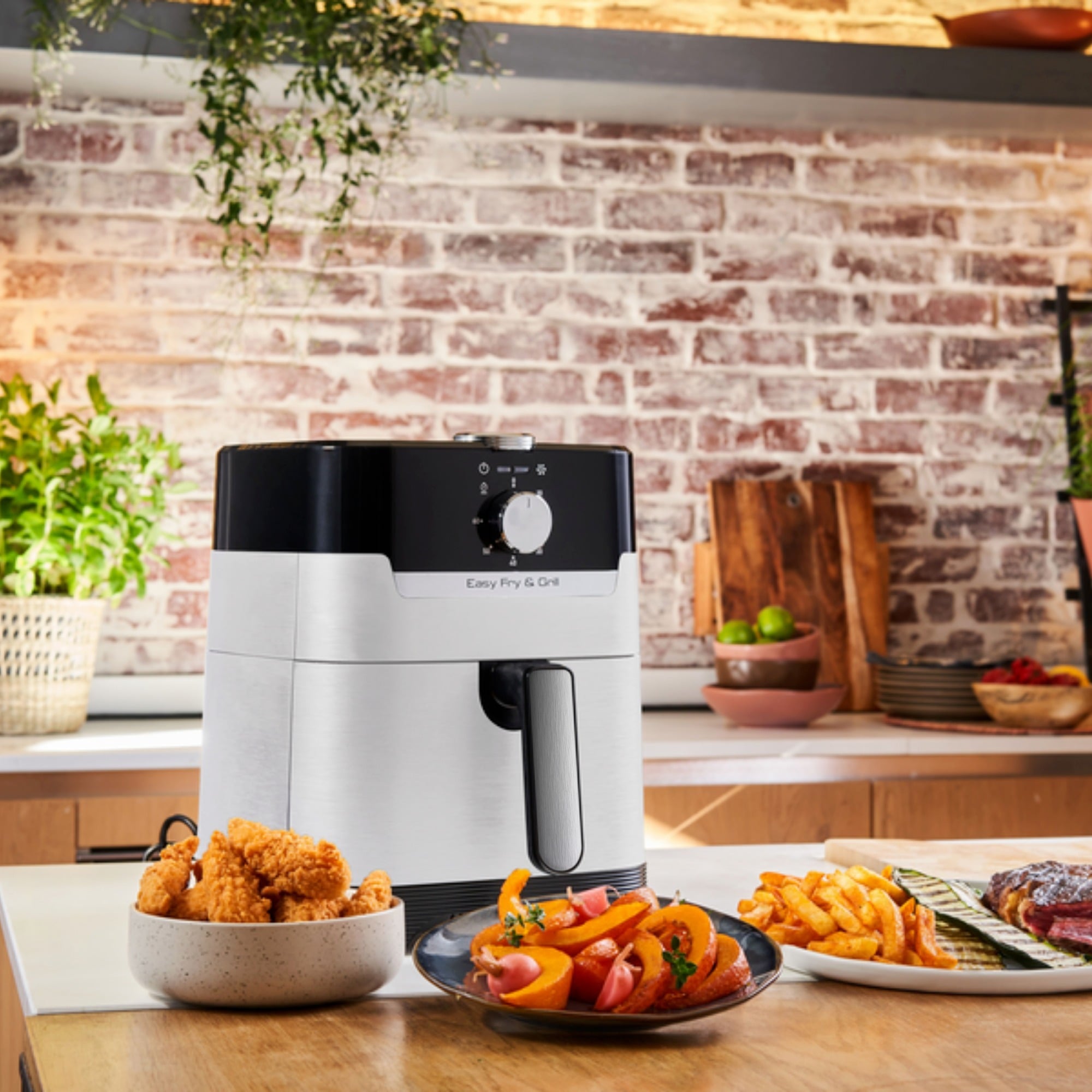 Tefal Heißluftfritteuse Easy Fry & Grill Classic edelstahl/schwarz, 1. ...