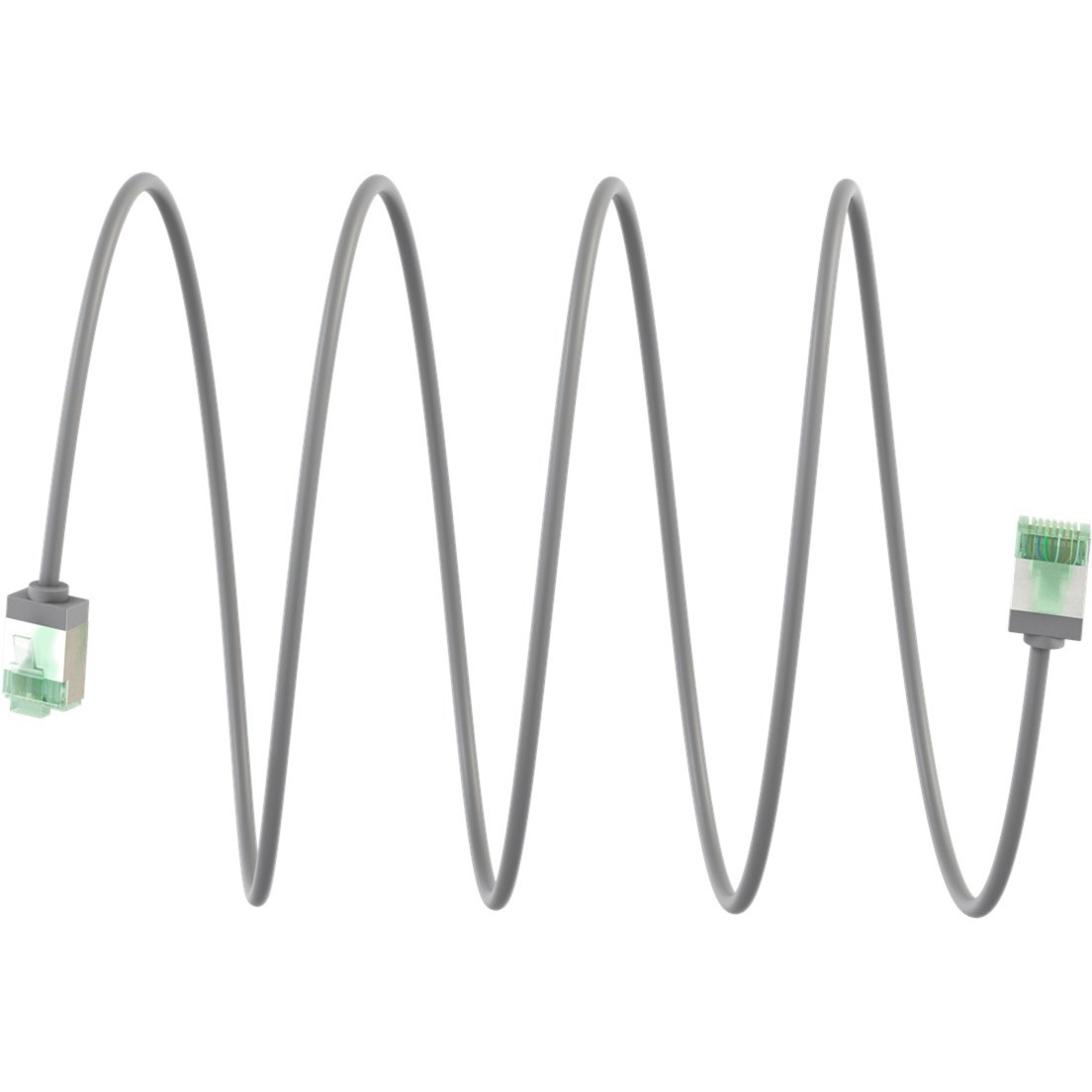 goobay Ultraflexibles Cat.8.1 Patchkabel slim, U/FTP grau, 2 Meter, extrakurze Stecker