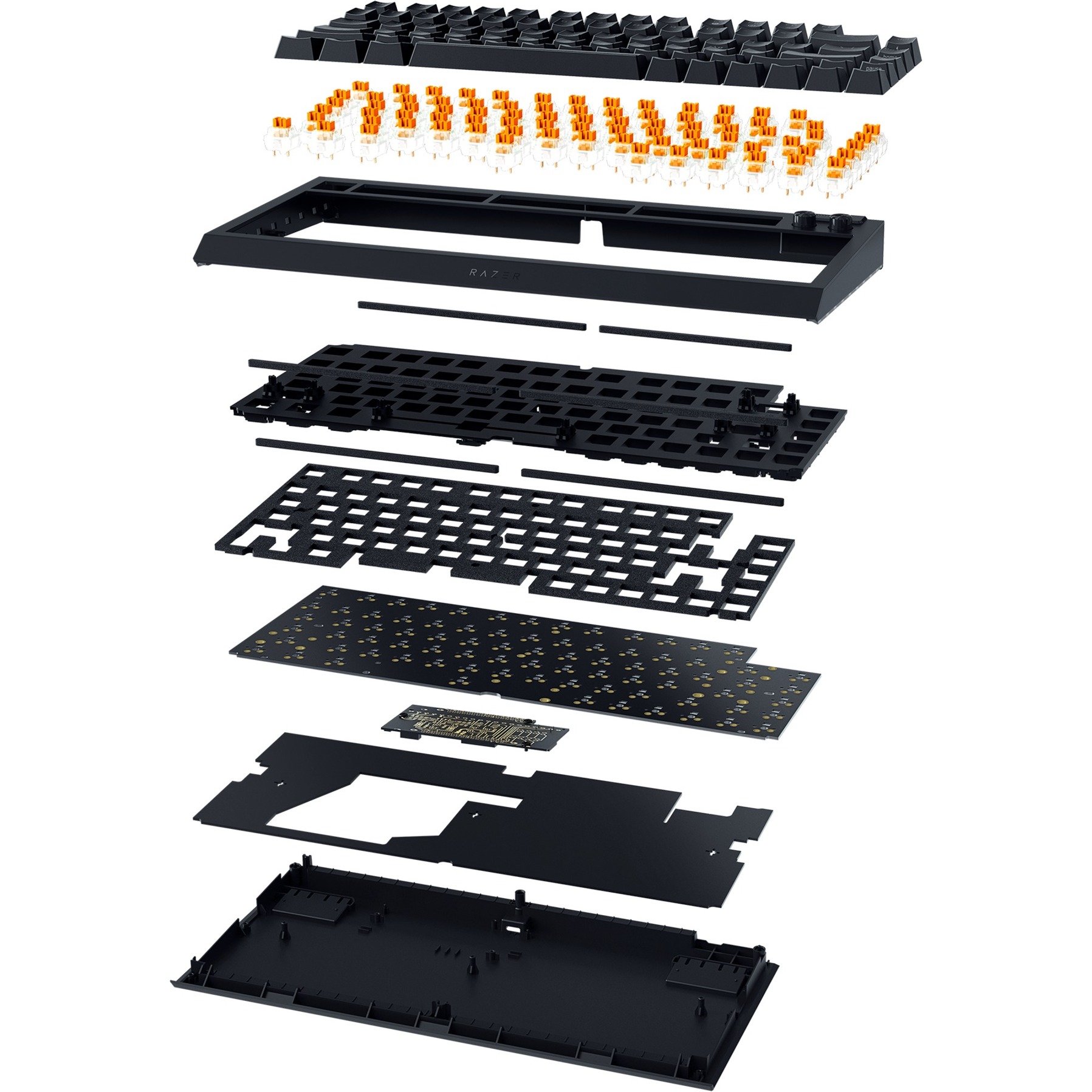 Razer BlackWidow V4 75%, Gaming-Tastatur schwarz, US-International ...