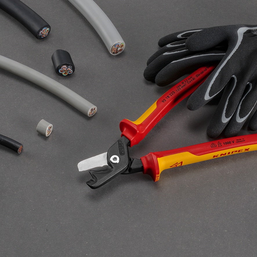 KNIPEX StepCut XL Kabelschere 95 18 225 VDE, Schneid-Zange rot/gelb ...
