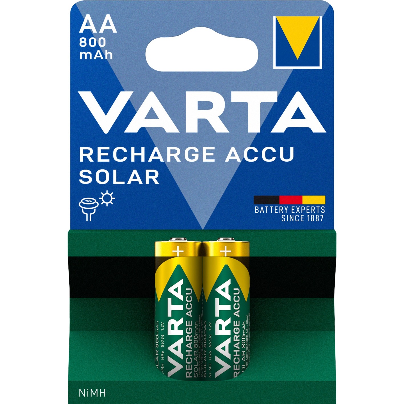 VARTA 56736 (Solar), Akku 2 Stück, AA