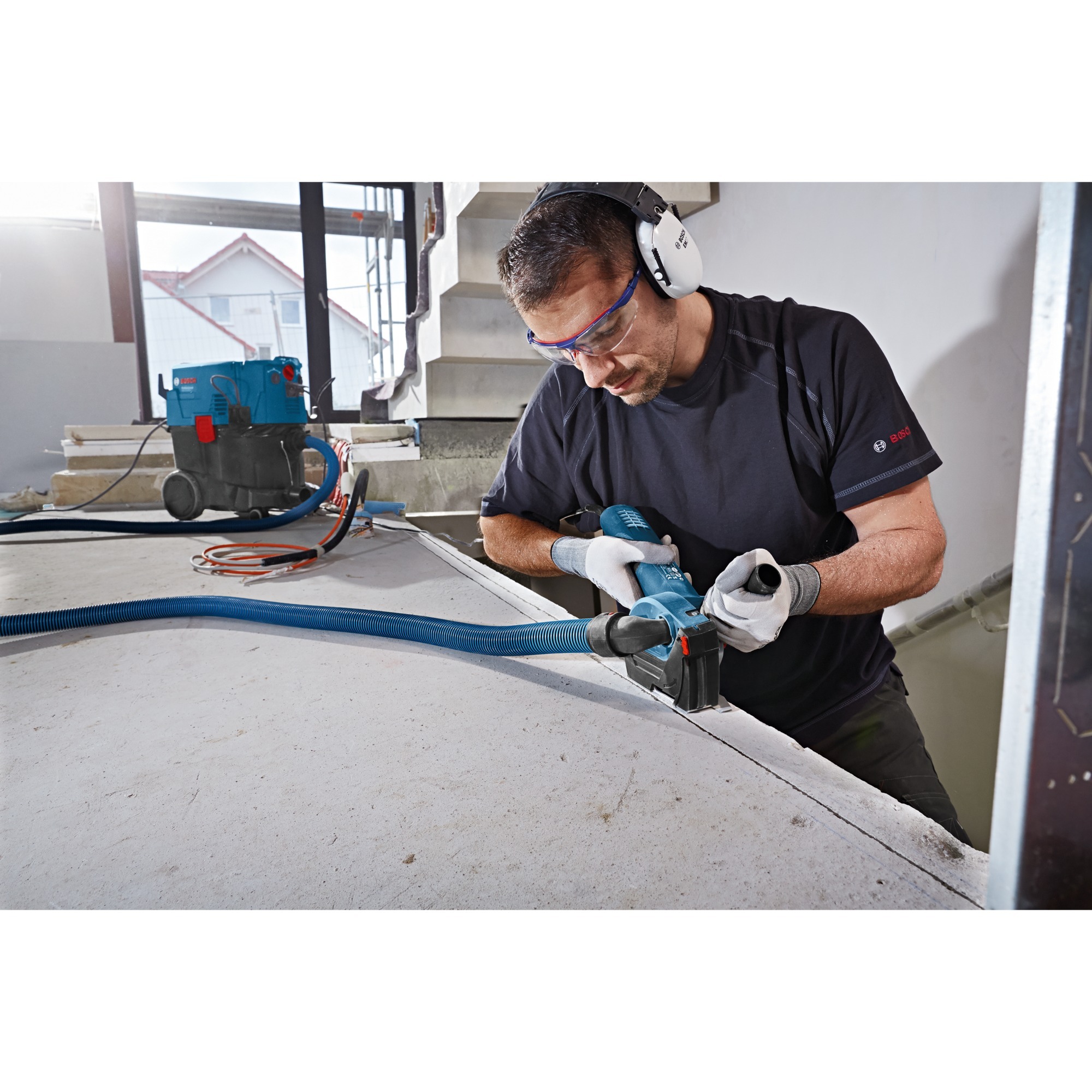 Bosch Professional Absaughaube GDE 125 EA-S Professional, Aufsatz blau ...