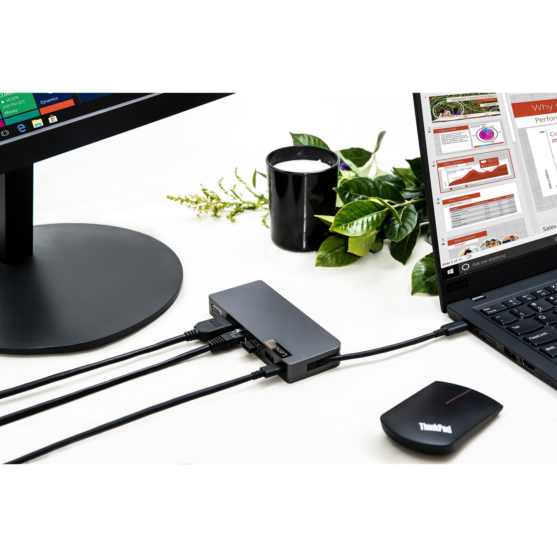 Lenovo Powered Usb C Travel Hub Dockingstation Schwarz Usb Hdmi Vga Rj